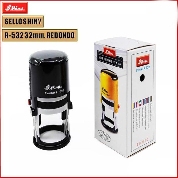 Shiny Round Printer R-532 Ideal for monograms, logos, icons self inking ...