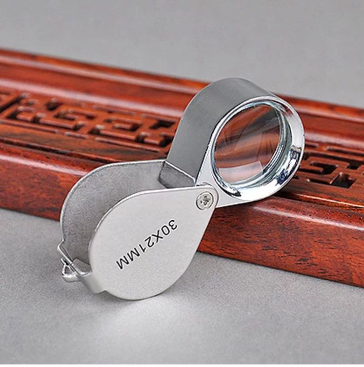 Portable 30x Power 21mm Jewelers Magnifier Gold Eye Loupe Jewelry Store ...