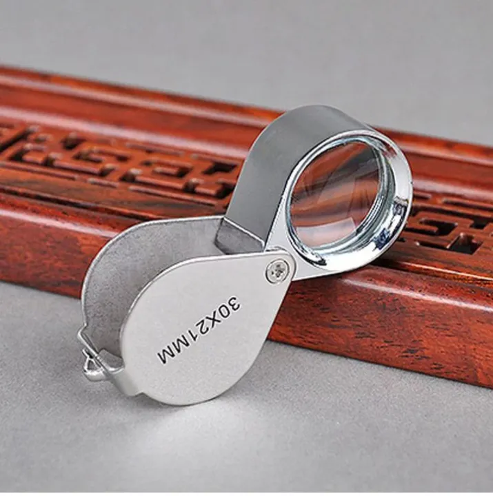 Portable 30x Power 21mm Jewelers Magnifier Gold Eye Loupe Jewelry Store ...