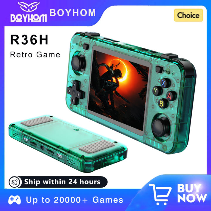 BOYHOM Green R36H Retro Video Game Console 3.5‘’ IPS Screen RK3326 3000 ...