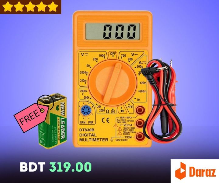 Dt830D Lcd Display Digital Multimeter Dc/Ac Voltage Current/A ...