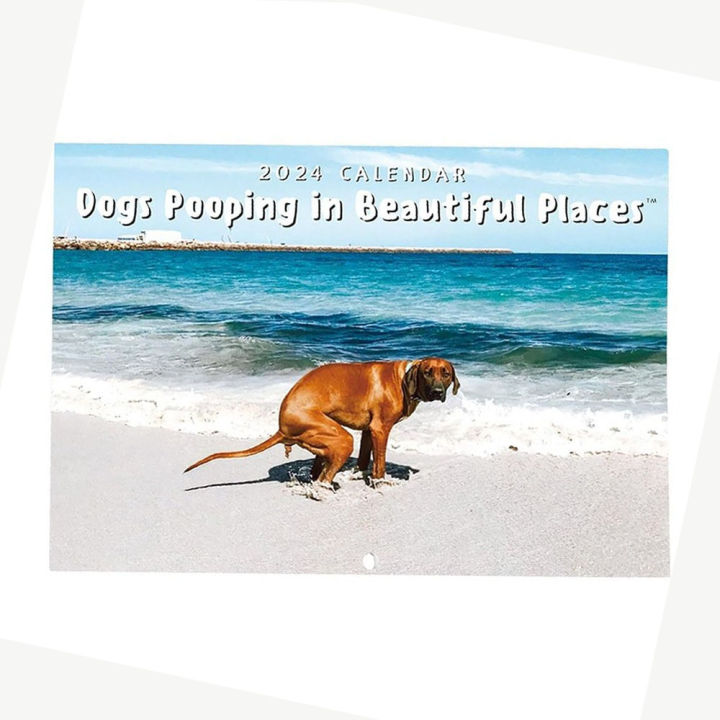 2025 Funny Dogs Pooping Calendar Daily Weekly Monthly Planner Creative ...