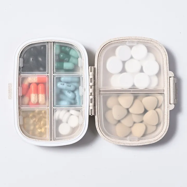 8 Grids Organizer Container For Tablets Travel Pill Box With Seal Ring ...
