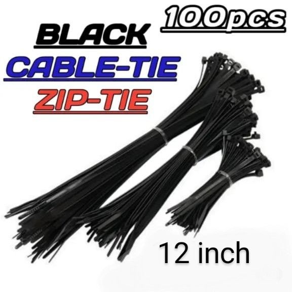 Best Quality BLACK Nylon Cable Tie / ZIP TIE size 12 inch. Self Lock ...