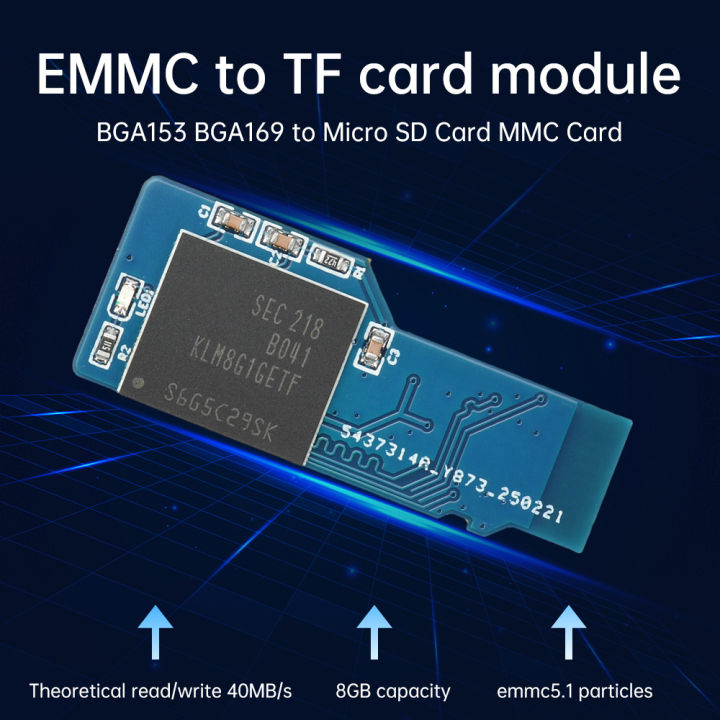 Read Speed 40MB/s Write Speed 20-40MB/s EMMC to TF Card Module BGA153 ...