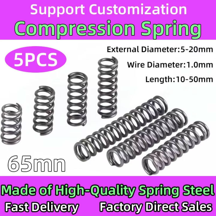 5PCS Compression Spring Y-Type Return 65MN Strong Spring Pressure Springs Wire Diameter1.0mm ...