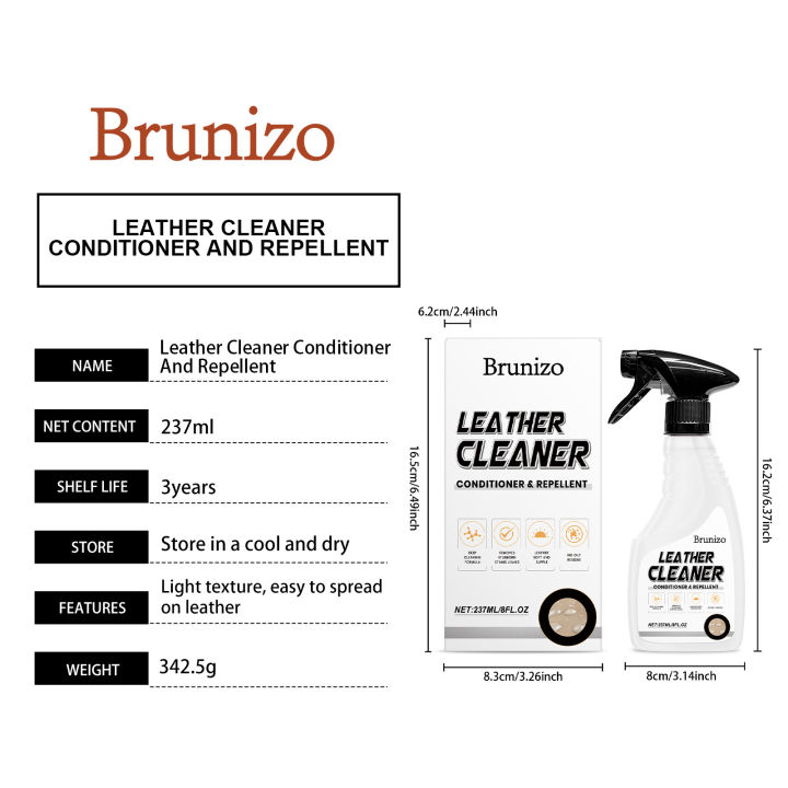 Leather Cleaner Conditioner Spray Gentle Formula Deep Cleaning Oil ...
