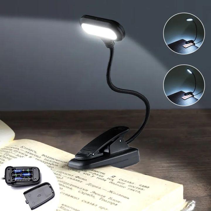 Mini LED Book Lights Eye Protection Reading Lights Clip-On Desk Table ...