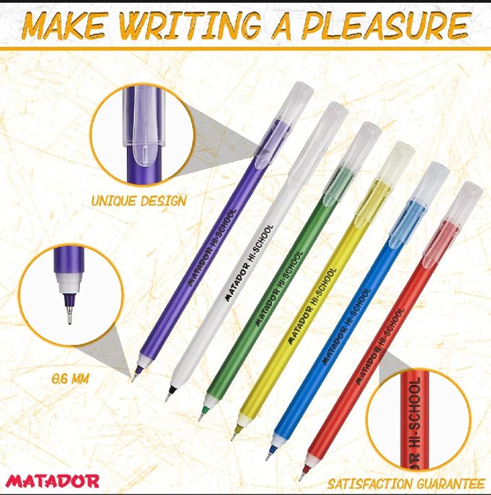 Matador Hi-School Ball Pen Black 12/36/72/144 Pcs. | Daraz.com.bd