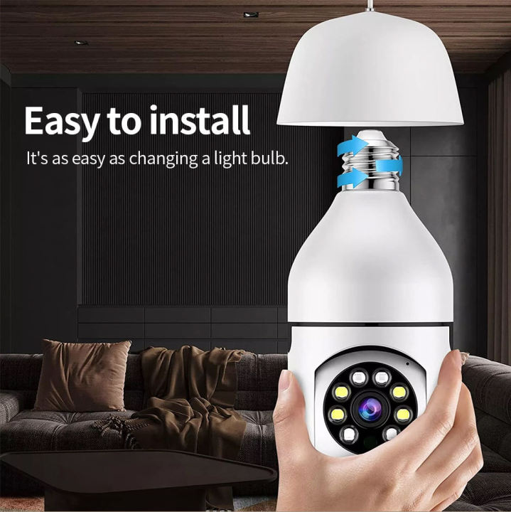 Icsee Bulb Camera 5NP IP CCTV Cameras 3MP Home Network Cam Wireless 360 ...