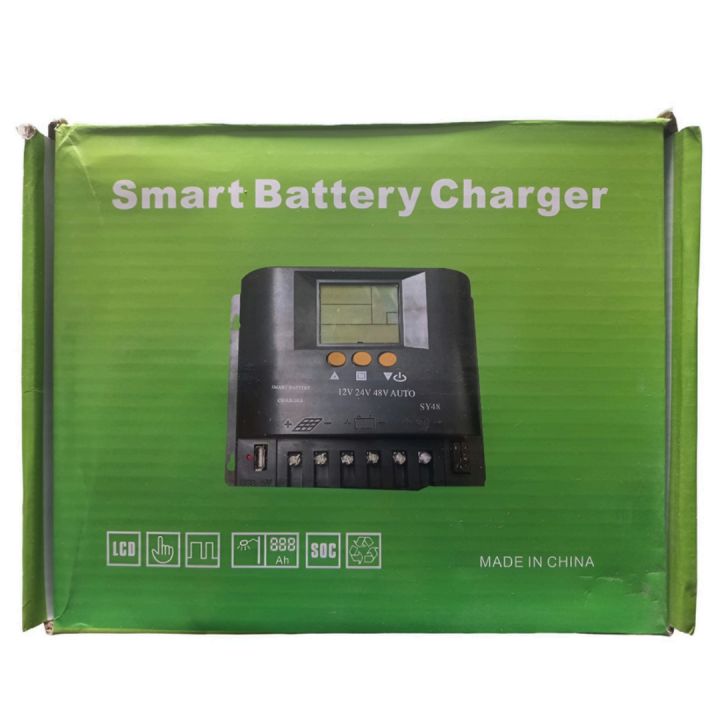 PWM 50A Smart Solar Charge Controller 12V 24V 48V Auto with LCD Display ...