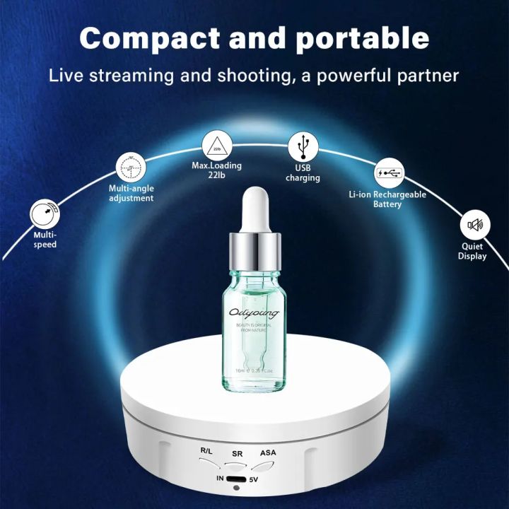 360 Degree Electric Rotating Turntable, Rechargeable Low Noise ...