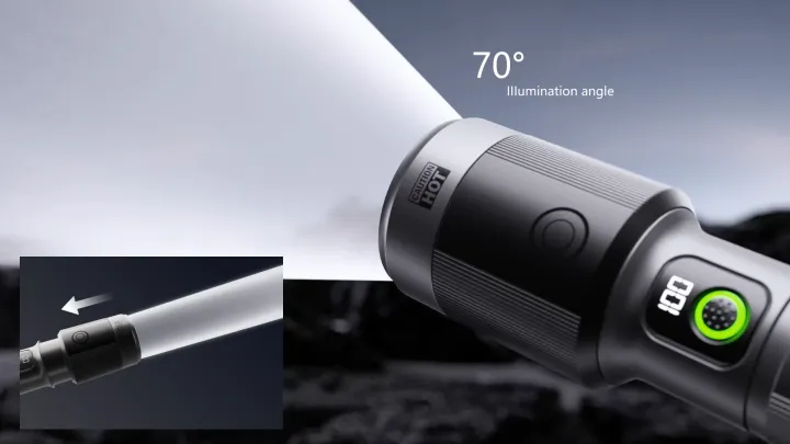 PHILIPS 60W High Power Zoomable LED Flashlight Torch 2000 LM, 4500mAh ...