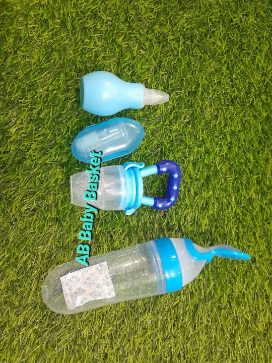 Pacifer + Nose cleaner + spoon Fidder + Finger brash | Daraz.com.bd