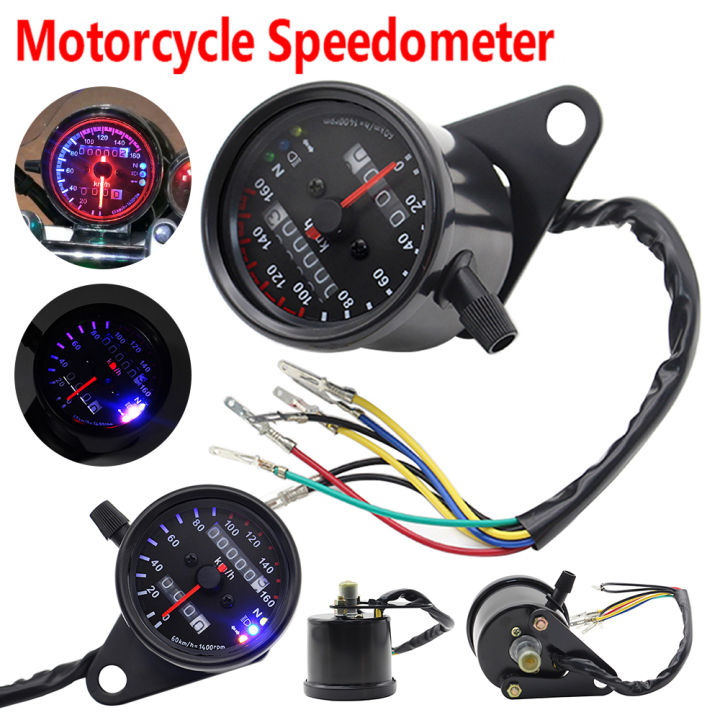 12V Motorcycle Digital Speedometer Odometer Tachometer with Turn Signal ...