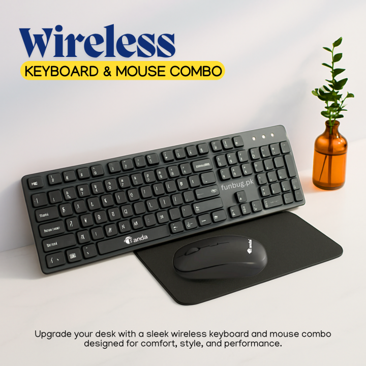 Premium Wireless Keyboard and Mouse Combo with FREE Mouse Pad ...
