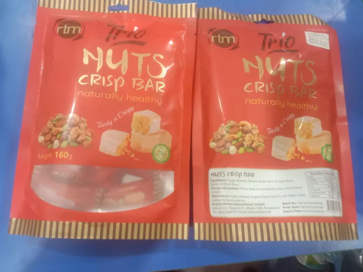 Trio Nuts Crisp BAR Naturally Healthy ( 2 packet in 1 box ) And Made In ...