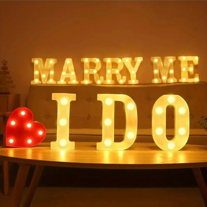 Decorative Letters Night Light Alphabet Letter LED Lights Luminous Lamp ...