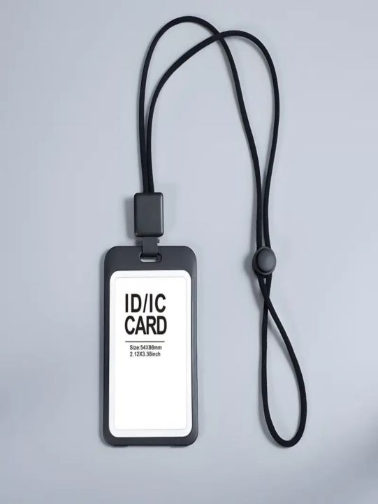 Double-sided transparent ID card holder with lanyard - Made of durable ...