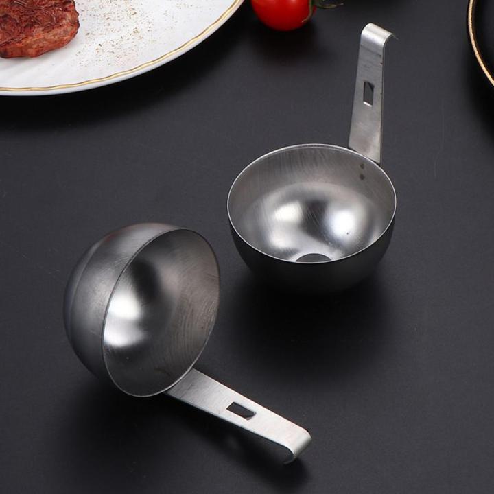 Poached Egg Spoon Stainless Steel Egg Cooker Hangable Round Nonstick ...