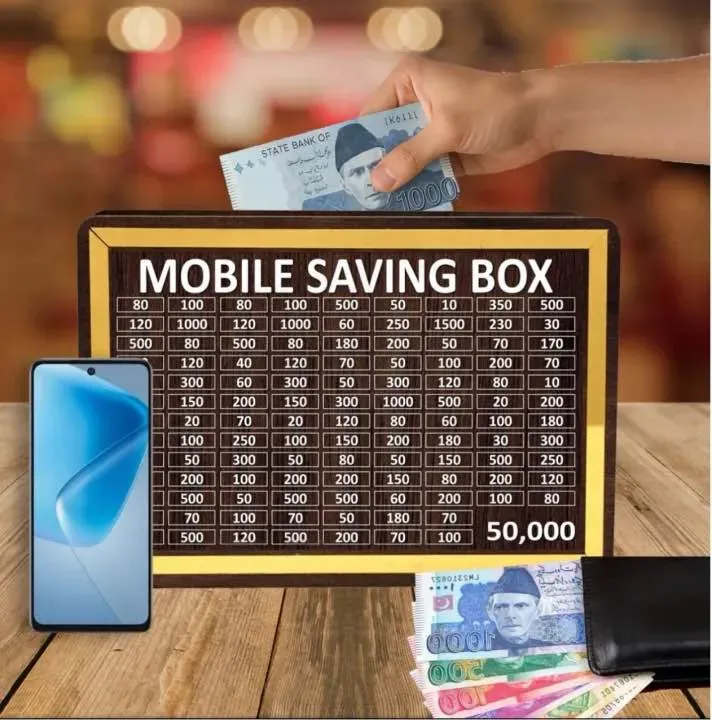 50K Mobile Saving Box – Money Bank for Smartphone Goal | Coin Box for ...