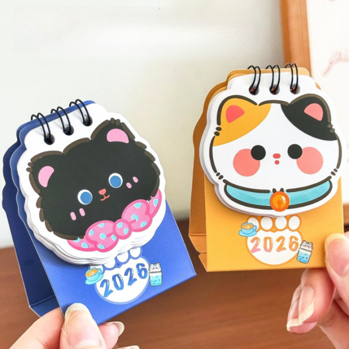 Office School Supplies Gift 2026 Cartoon Cat Desk Calendar Student ...