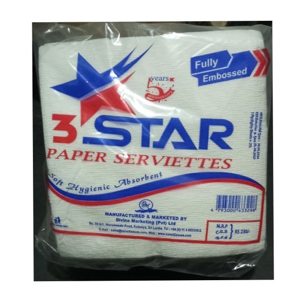 Paper Serviette Bundle White [100 pcs] 30cm x30cm Super Quality | Daraz.lk