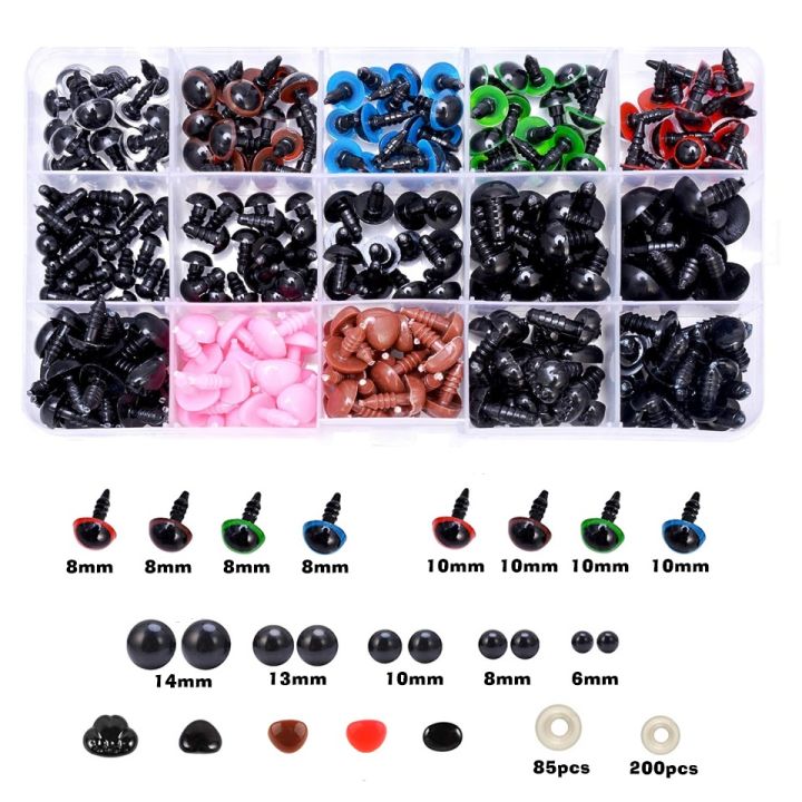 KRABALL Plastic Eyes Set Black Plush Safety Eyes Eyeball Doll ...