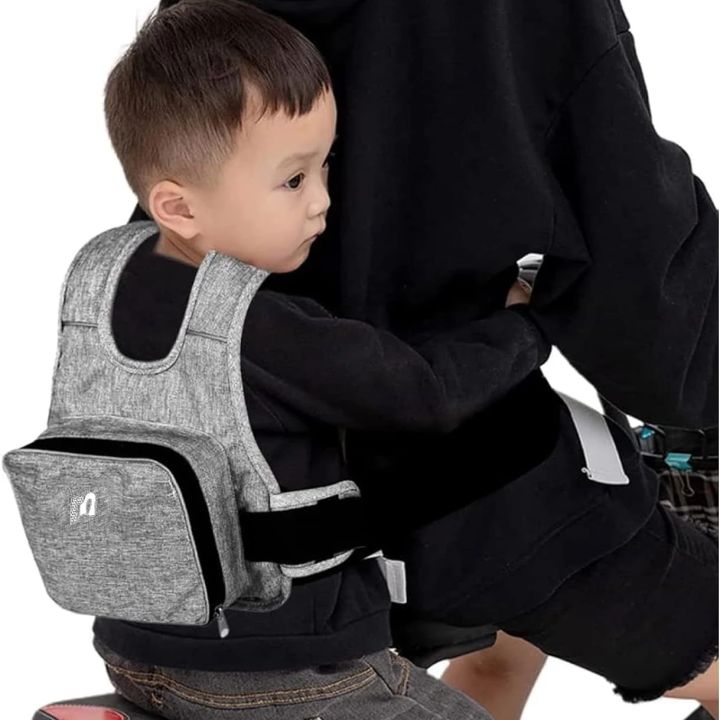 Child Motorcycle Safety Harness with Storage Bag Adjustable Breathable ...