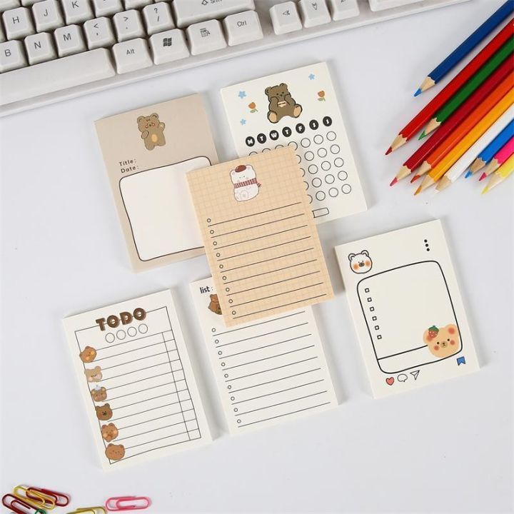 50 Sheets/book, Notepad Book Small Portable, Cute Bear Notepad Book ,Note Sticker Message Book ...