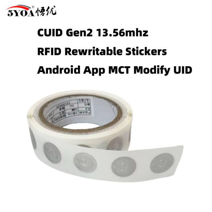 5YOA CUID changeable 13.56mhz S50 1K RFID Sticker Wet Inlay NFC tag ...
