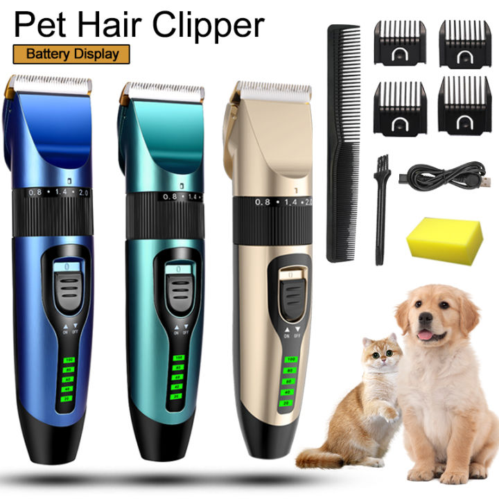 Professional Pet Hair Clipper Rechargeable Dog Cat Trimmer Battery ...