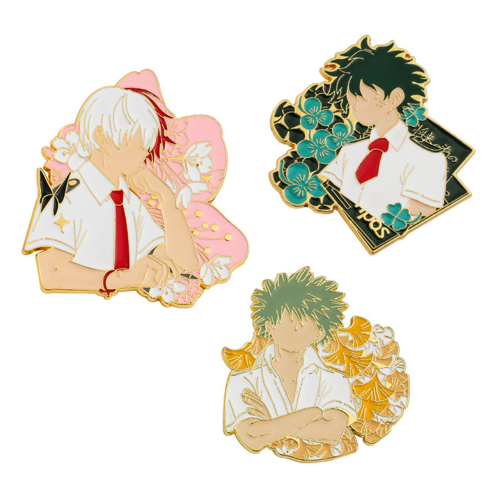 Anime My Hero Academia Collection Brooch Pin Midoriya Izuku Bakugo ...
