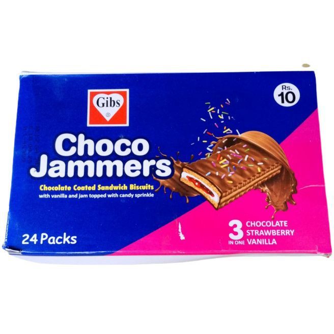 Original Gibs Choco Jammers Chocolate Coated Sandwich ( Pack Of 24 Pcs ...