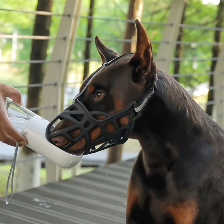 Big Dog Muzzle Mouth Cover Prevent Biting Screaming Eat Small Large Dog ...