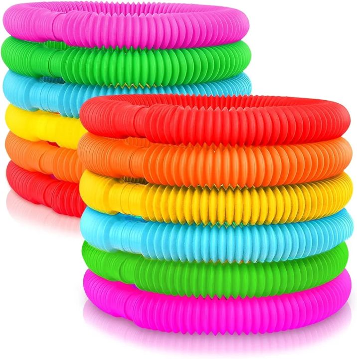 2 PCS Pop LED Tube Toy Creative Bendable Fidget Tube Toy Tube Sensory ...