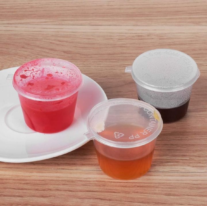 Disposible dip sauce container with lid / pack of 50 pcs / 1oz dip / 30 ...