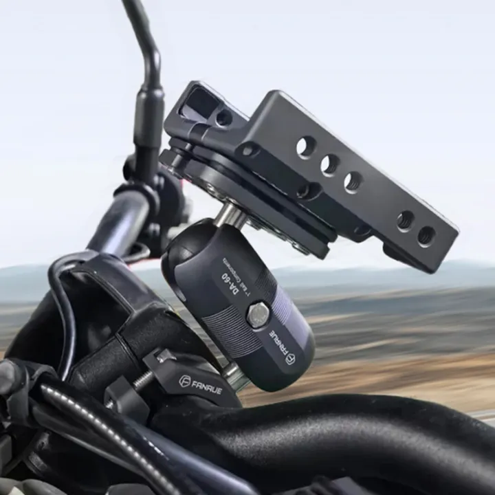 FANAUE Aluminum Motorcycle Phone Holder with Anti Vibration Device 360° Rotation Bike Phone ...