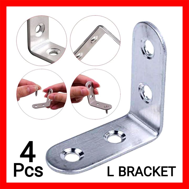 4 Pcs L Shape Metal Corner Brace Angel Bracket, L Type Brackets | Daraz.pk