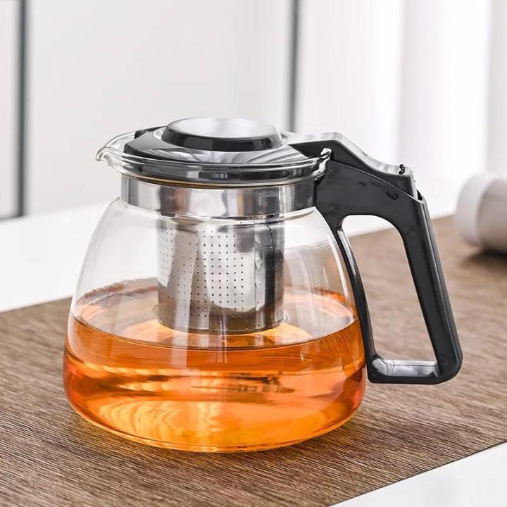5 Pieces Glass Tea Pot Set - 1000ml Tea Pot with 4 Pieces Glasses ...