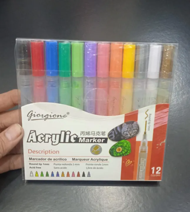 acrylic marker set 12 marker set | Daraz.pk