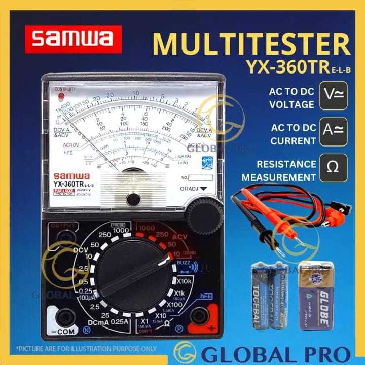 Samwa YX-360TRn Analog Multimeter – AC/DC Voltage Current Resistance ...