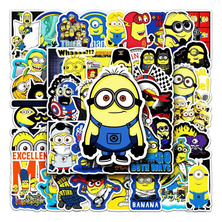 50 Piece Minions Banana Stickers Waterproof DIY For Phones Laptop Car ...