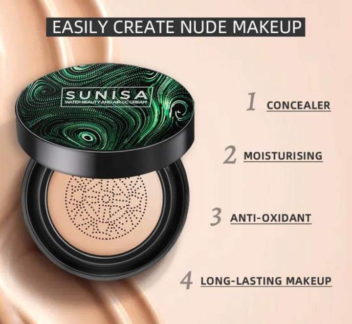 Sunisa beauty air cushion mushroom bb&cc foundation cream 20g | Daraz.lk