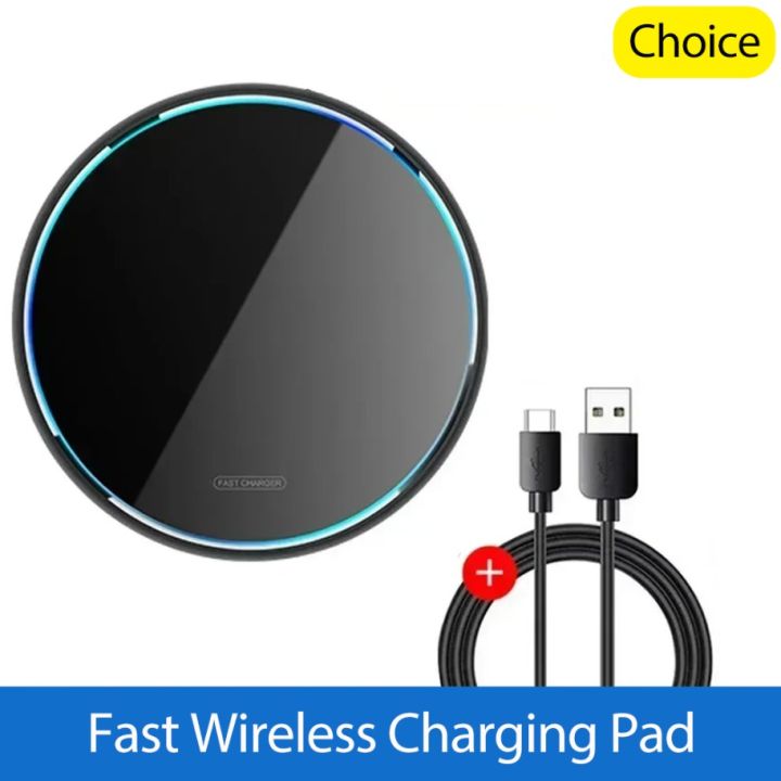 30W Wireless Charger Pad Metal Phone Chargers Fast Charging Station for ...