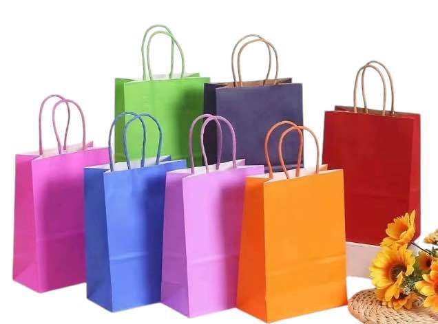 Plain color paper bags 21x15cm 12 pcs pack | Daraz.pk