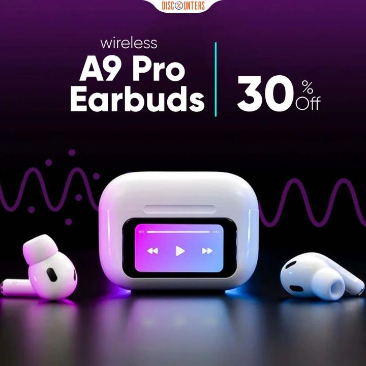 A9 Pro Screen Airpods with Display for Boys and Girls, Air31 Wireless Earbuds, Transparent TWS ...