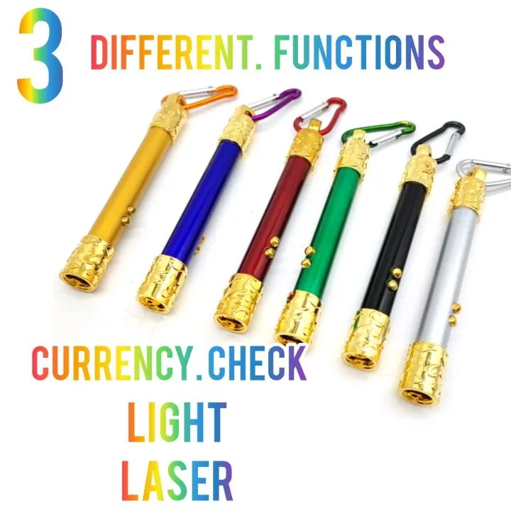 3 in 1 Laser Light with Key Chain (Colour May Vary) Laser Pointer with ...