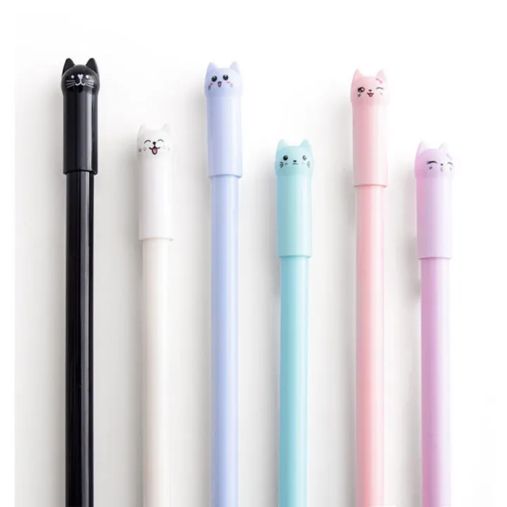1-6-30 pcs Cute Kawaii Cat Gel Pen Cartoon Writing Office School ...