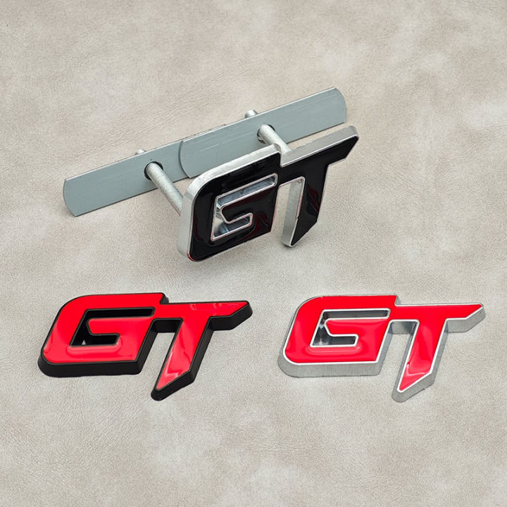 3D Metal Letters GT Logo Car Front Grille Emblem Badge Sticker Decals ...